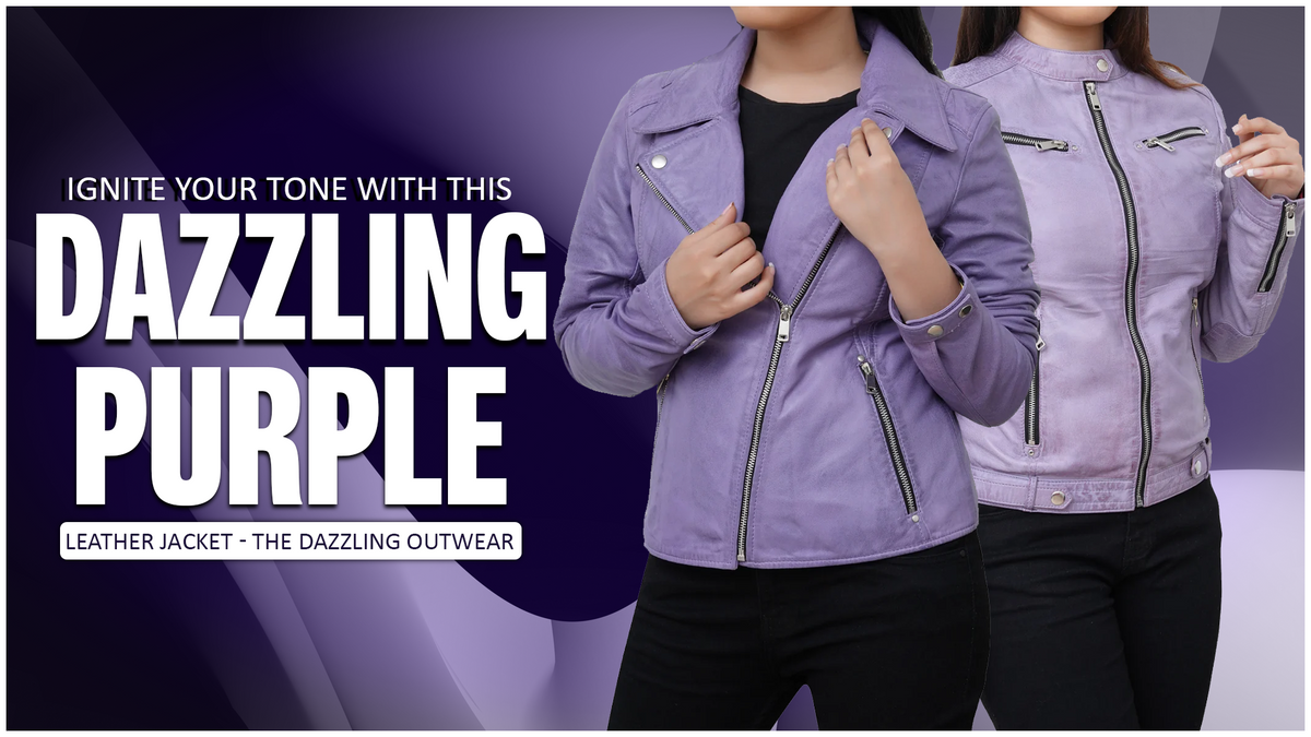 Ignite Your Tone With This Dazzling Purple Leather Jacket - The Dazzli