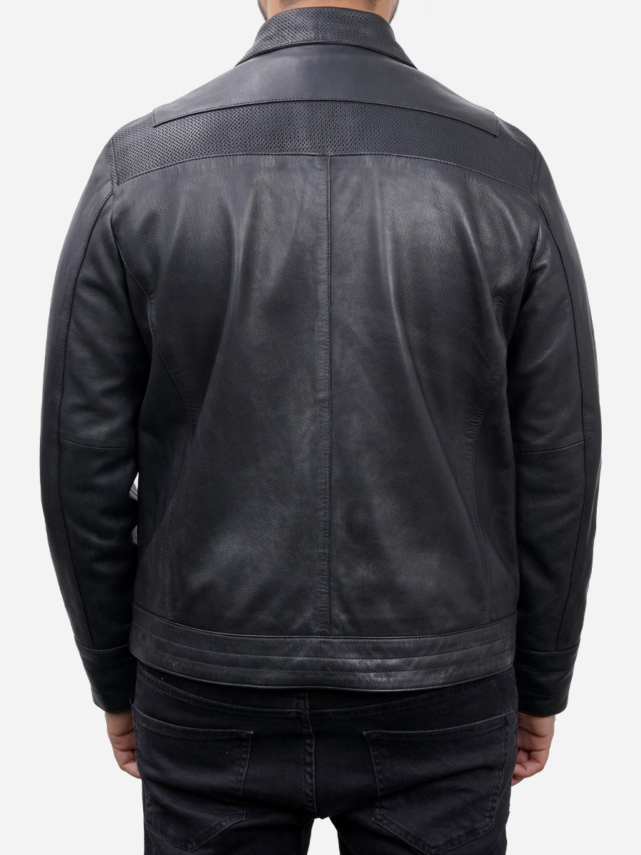 Timothy Designer Black Fitted Leather Jacket