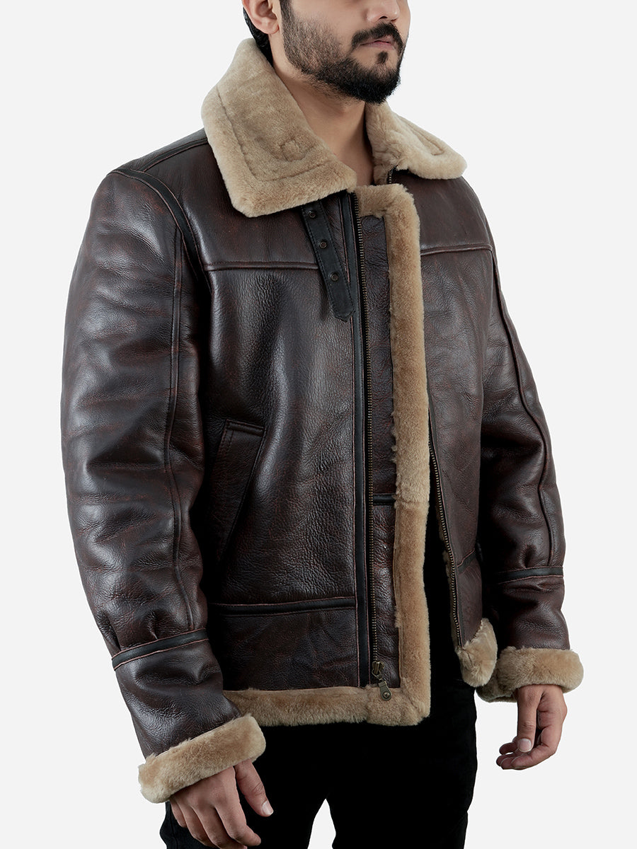 Jeffrey Brown B3 Leather Bomber Jacket