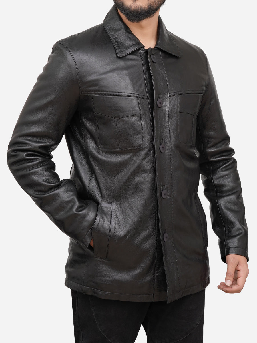 Ronnie Vintage Style Frye Trucker Leather Jacket