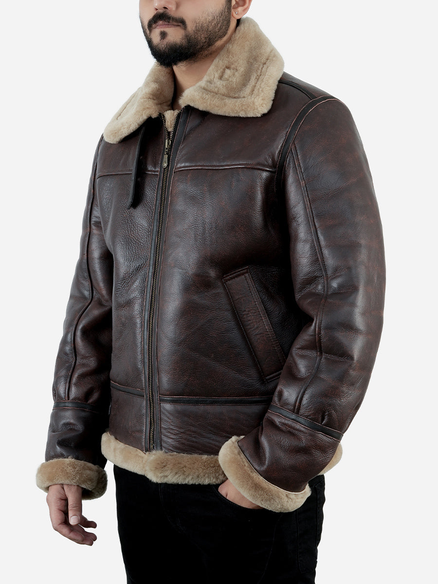 Jeffrey Brown B3 Leather Bomber Jacket